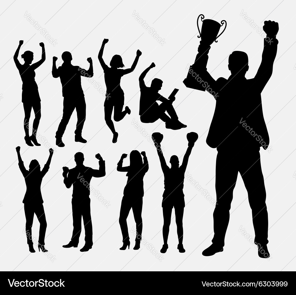 Winner people silhouettes Royalty Free Vector Image