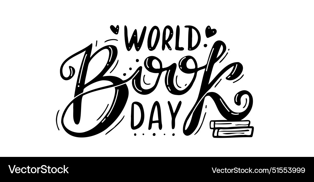 World book day hand lettering typography modern p Vector Image