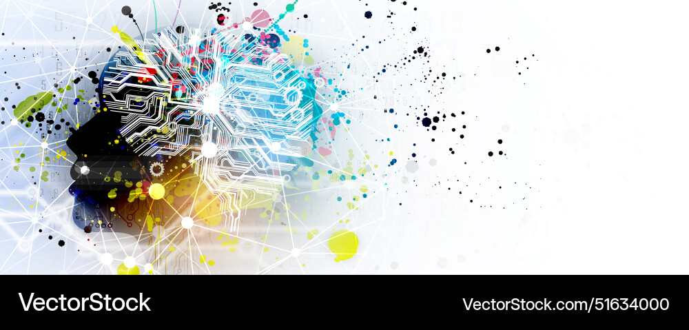 Abstract artificial intelligence cloud computing Vector Image