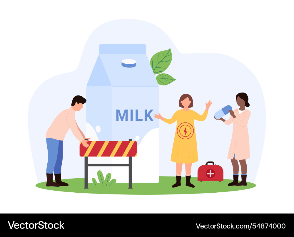 Addressing milk allergy and lactose intolerance Vector Image