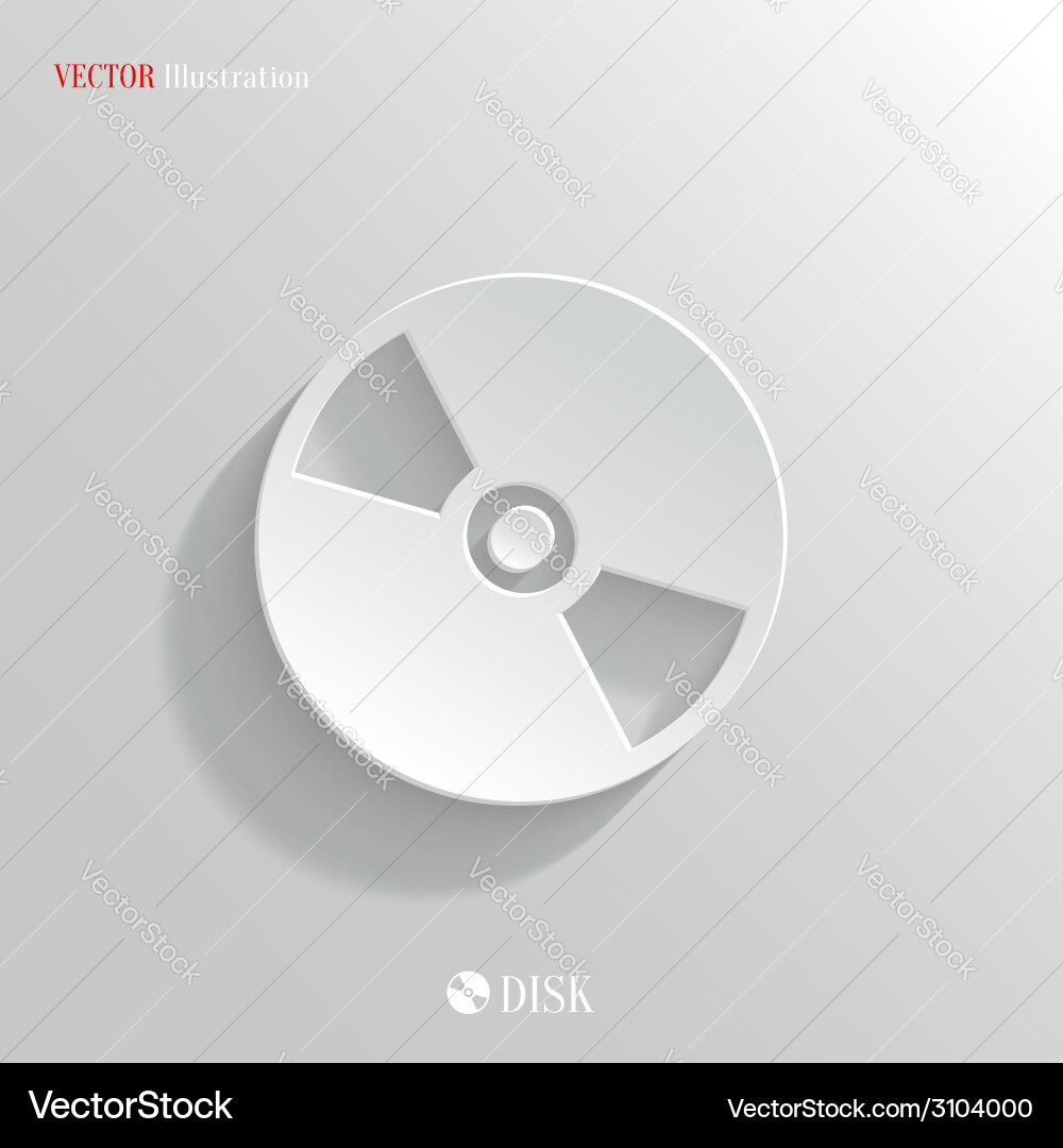 Compact disk icon - white app button Royalty Free Vector