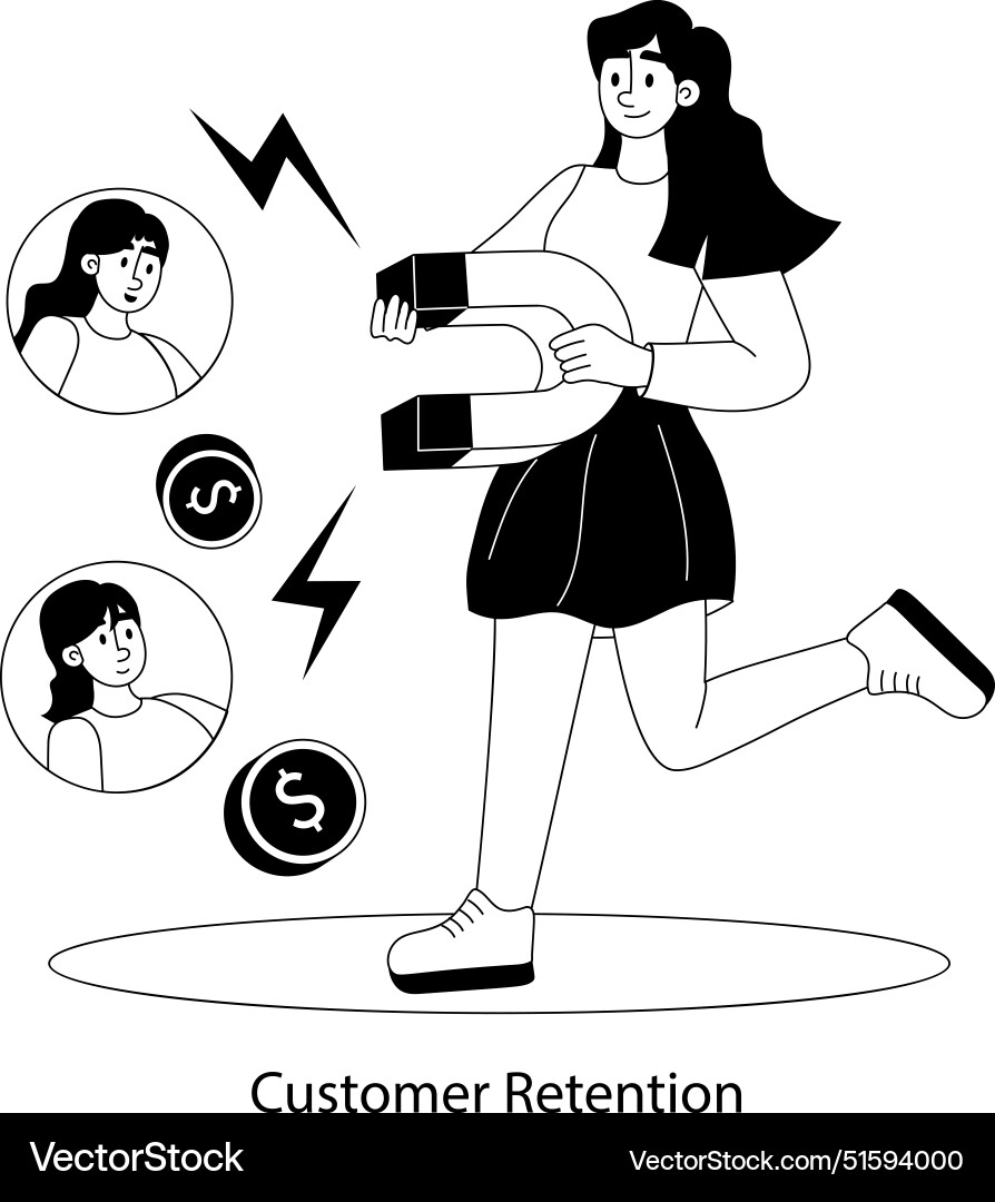 Customer retention Royalty Free Vector Image - VectorStock