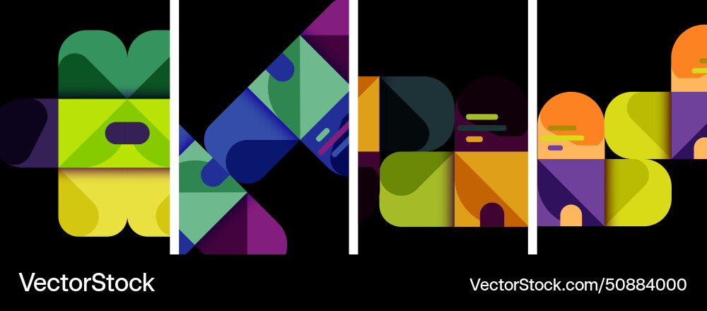 Geometric colorful poster backgrounds with squares