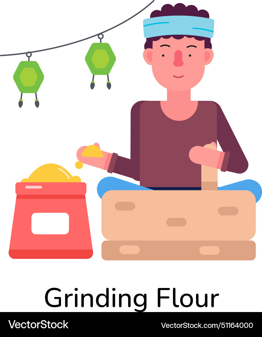 Grinding flour Royalty Free Vector Image - VectorStock