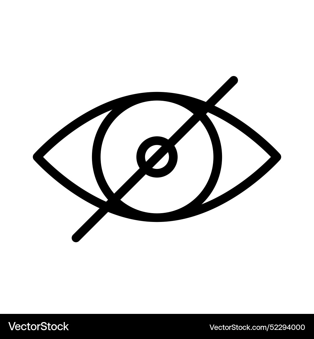 Hide icon linear logo mark in black and white Vector Image