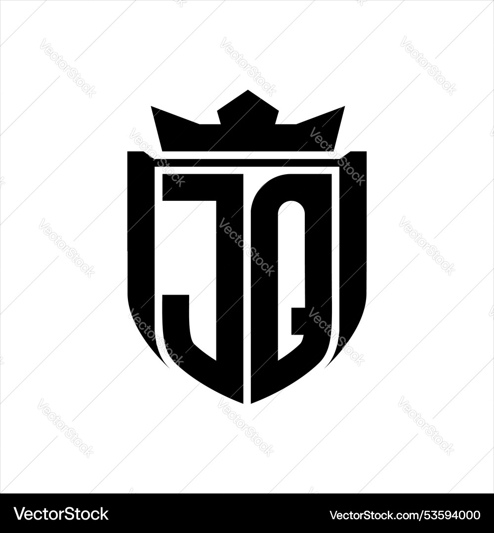 Jq logo with shield shape geeometric crown Vector Image
