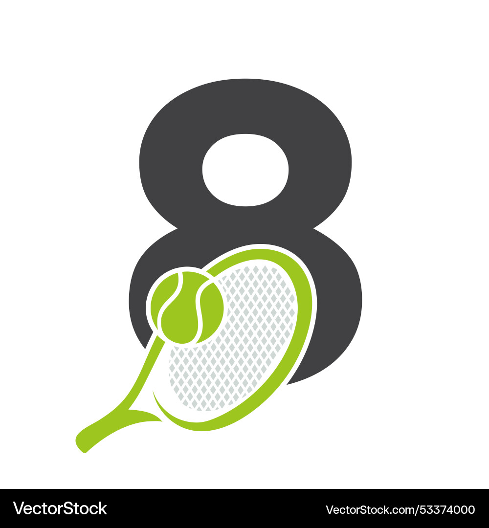 Letter 8 tennis logo paddle symbol template Vector Image