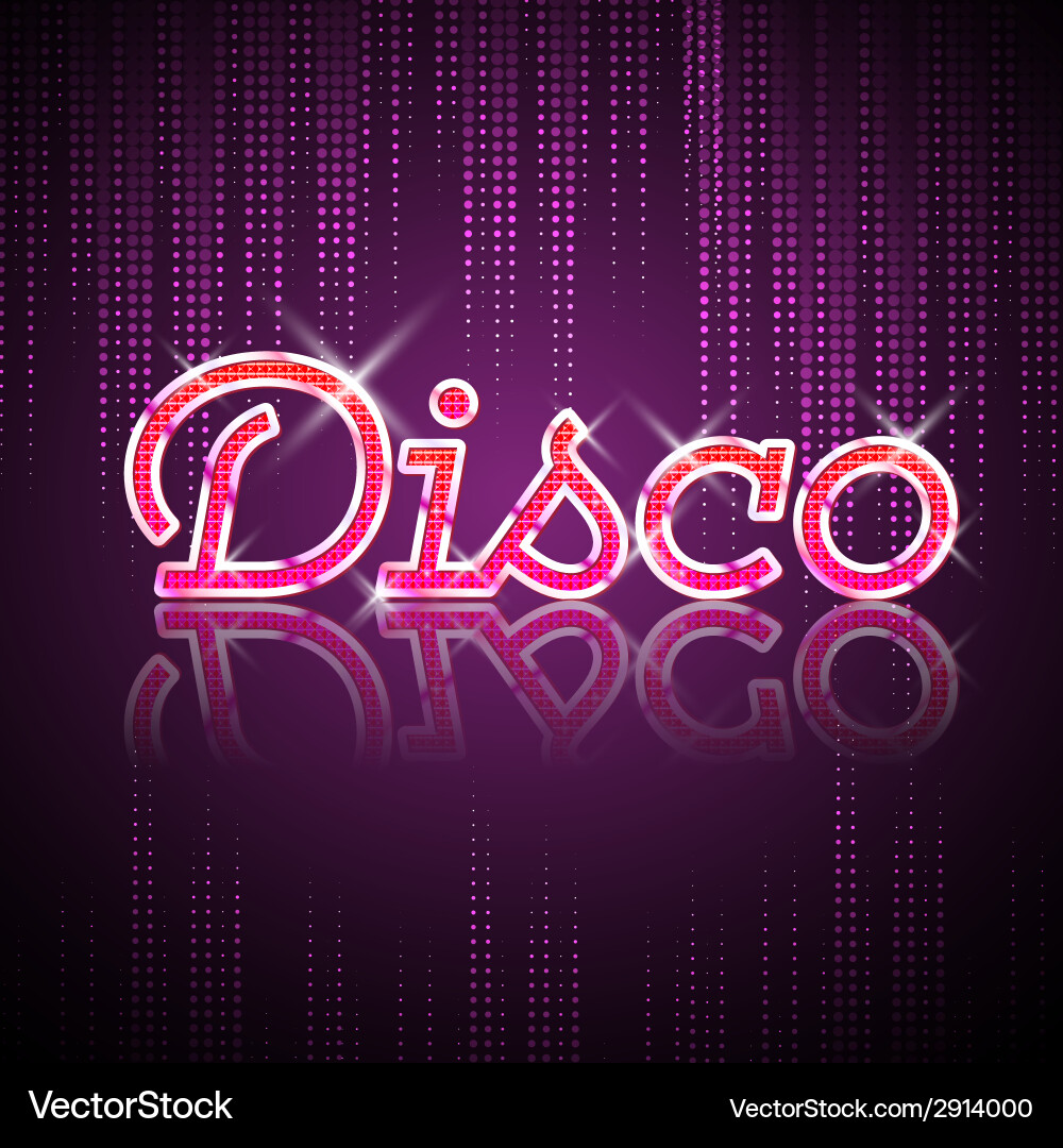 Neon sign disco party Royalty Free Vector Image