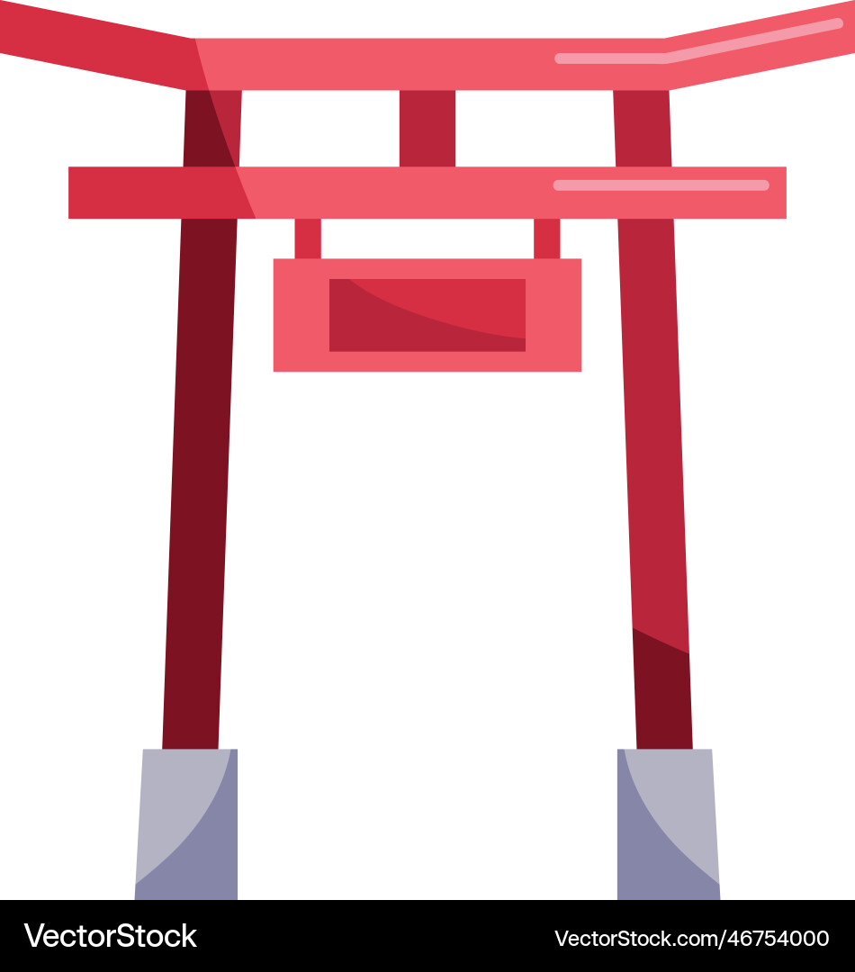 Red torii gate design Royalty Free Vector Image