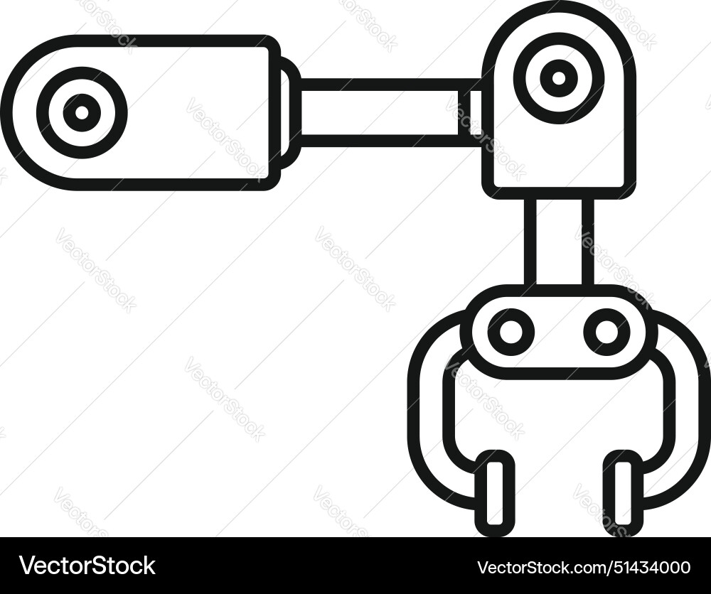Robotic arm line art Royalty Free Vector Image