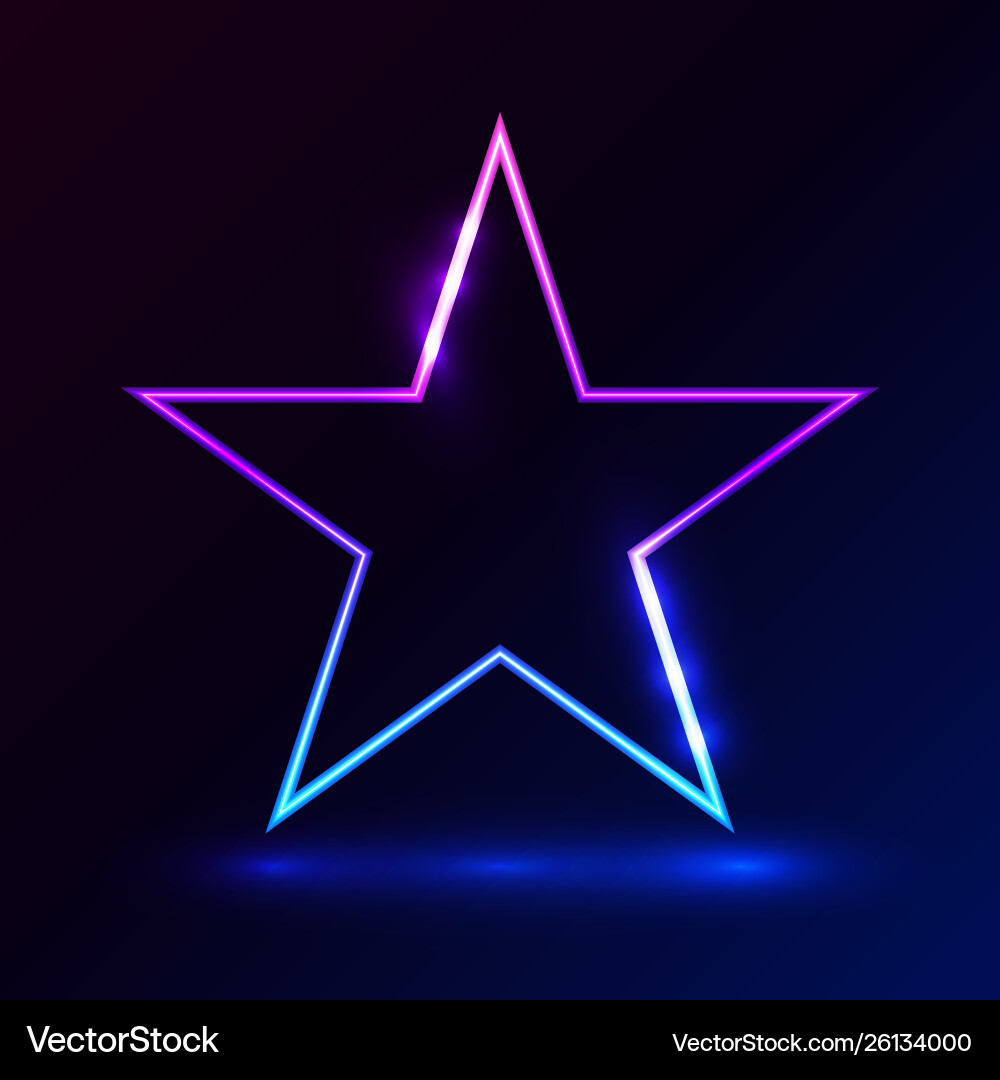 Star pink blue light on dark background Royalty Free Vector