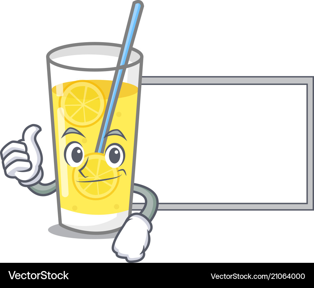 Thumbs Up Lemonade Character Royalty Free Vector Image