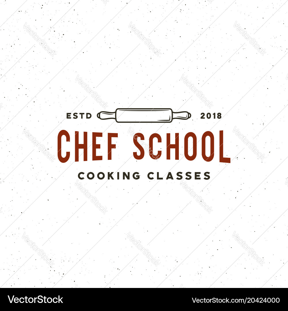 Vintage cooking classes logo retro styled Vector Image