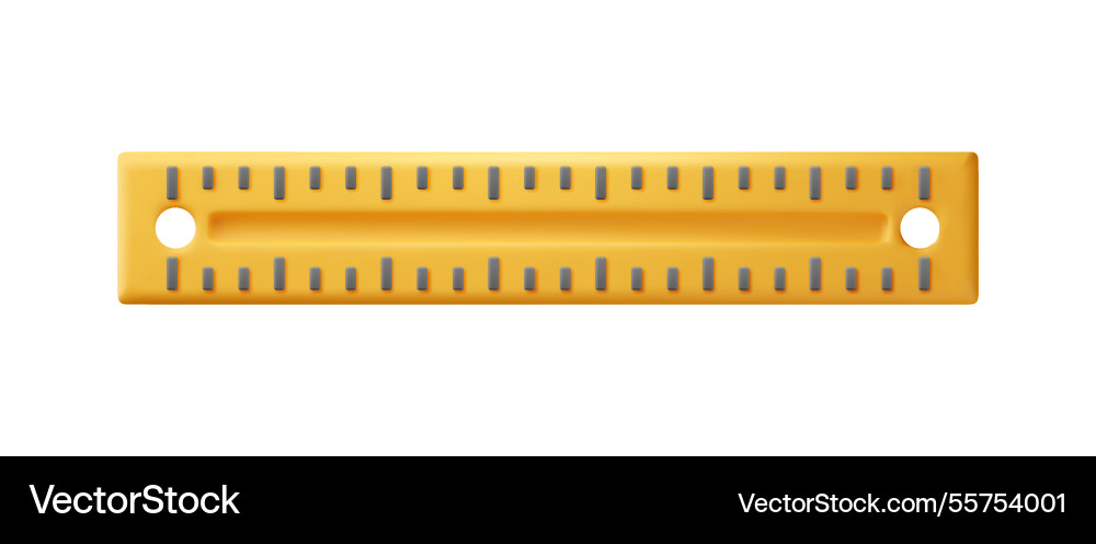 3d plastic measuring ruler Royalty Free Vector Image