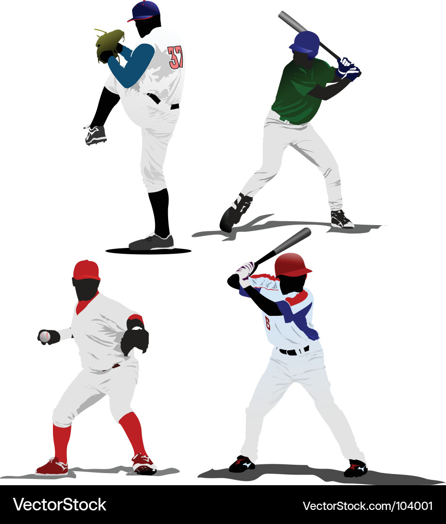 Baseball players Royalty Free Vector Image - VectorStock