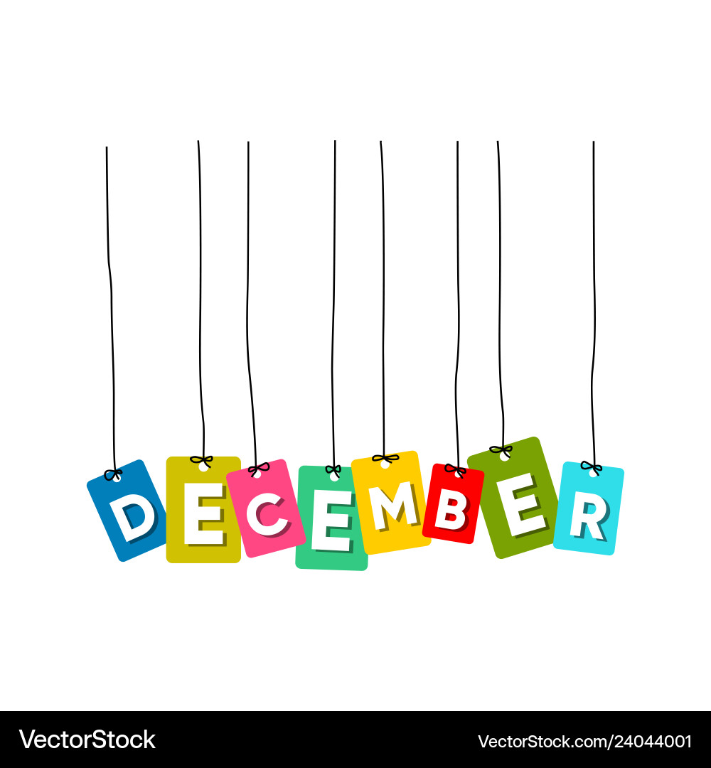 December word Royalty Free Vector Image - VectorStock