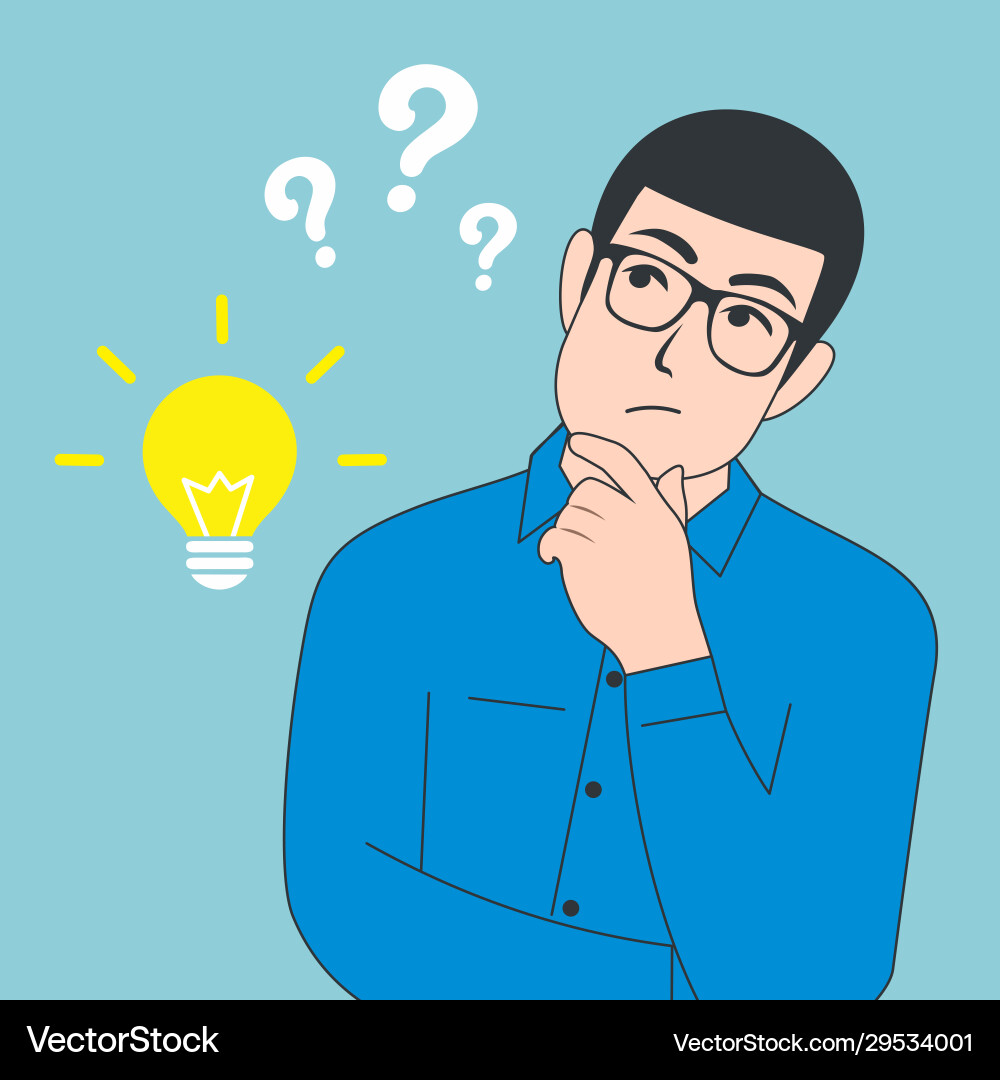 Flat thinking man (29534001) – Royalty-Free Vector | VectorStock