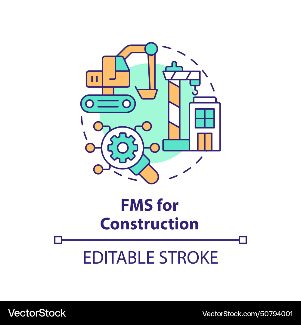 Fms for construction multi color concept icon Vector Image