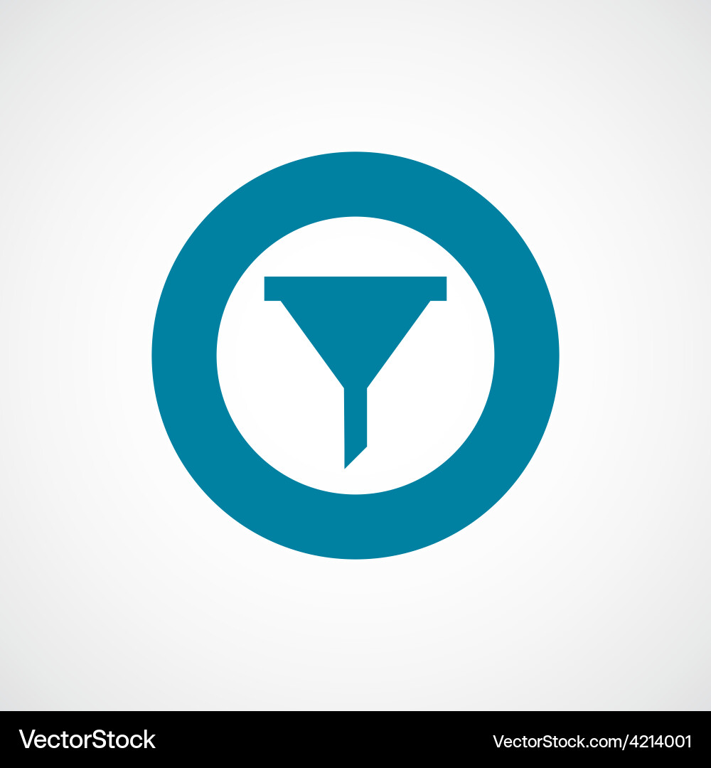 Funnel Icon - Blue Circle Royalty Free Vector Image