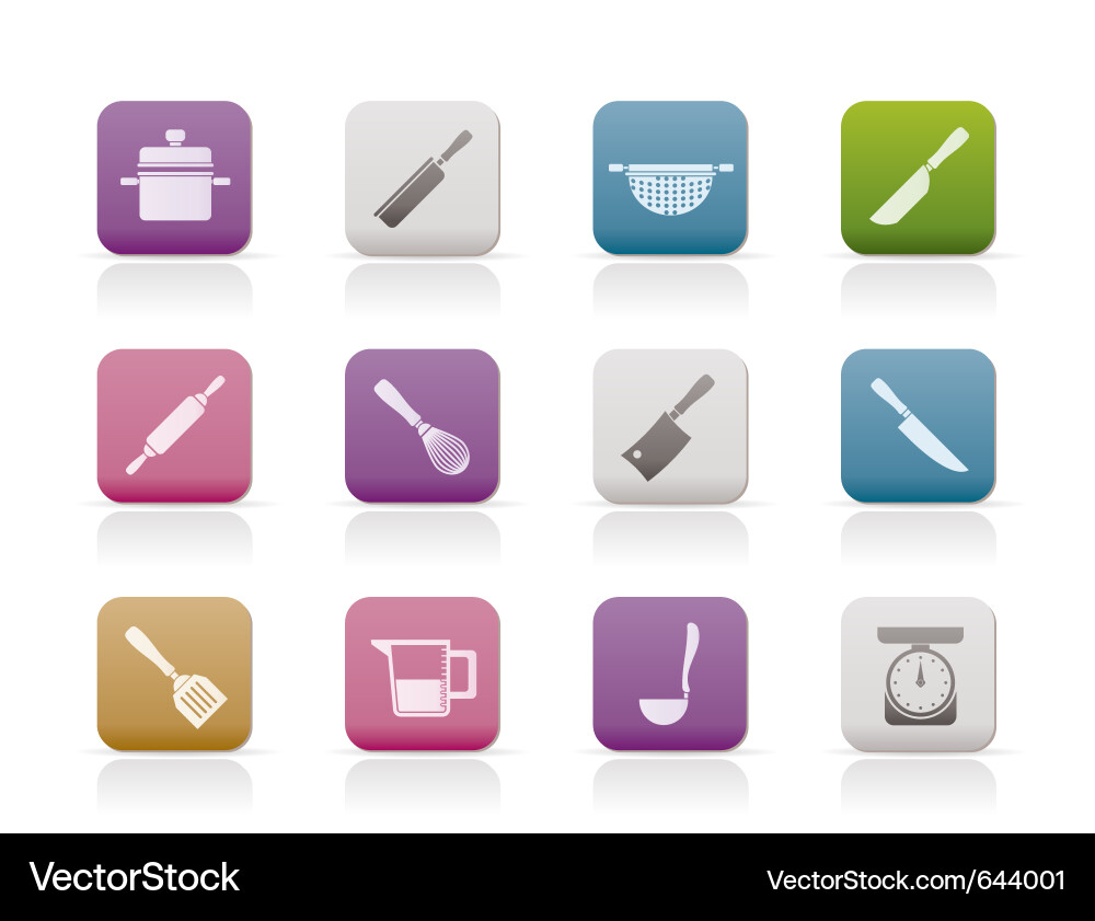 Kitchen Utensil Icons - Cooking Tools Royalty Free Vector