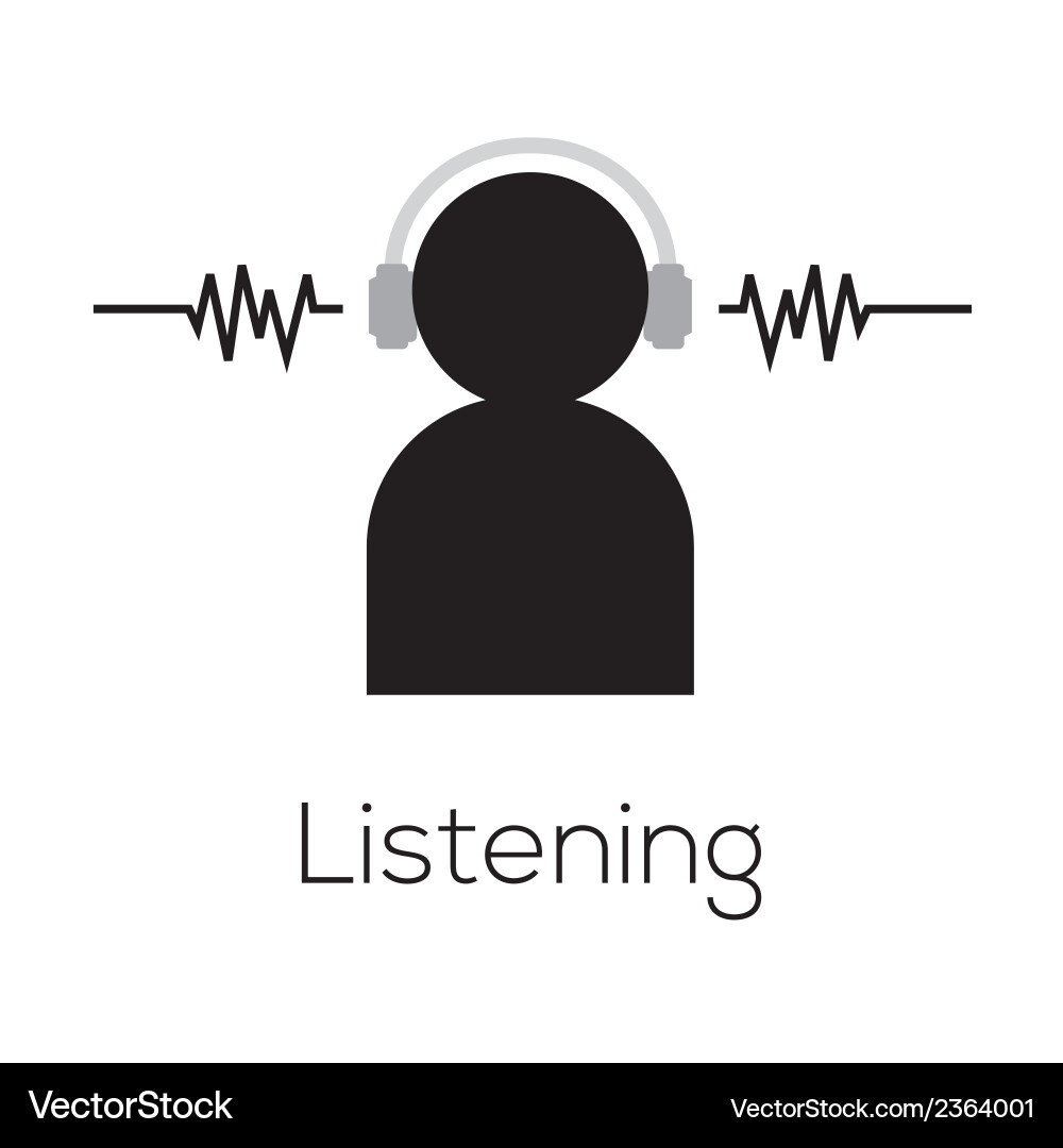 Listening icon Royalty Free Vector Image - VectorStock