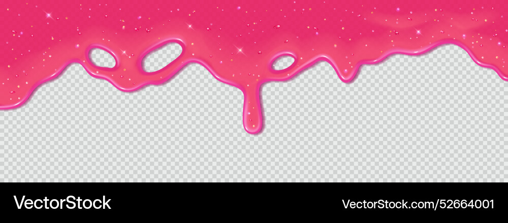 Realistic 3d dripping glossy pink slime Royalty Free Vector