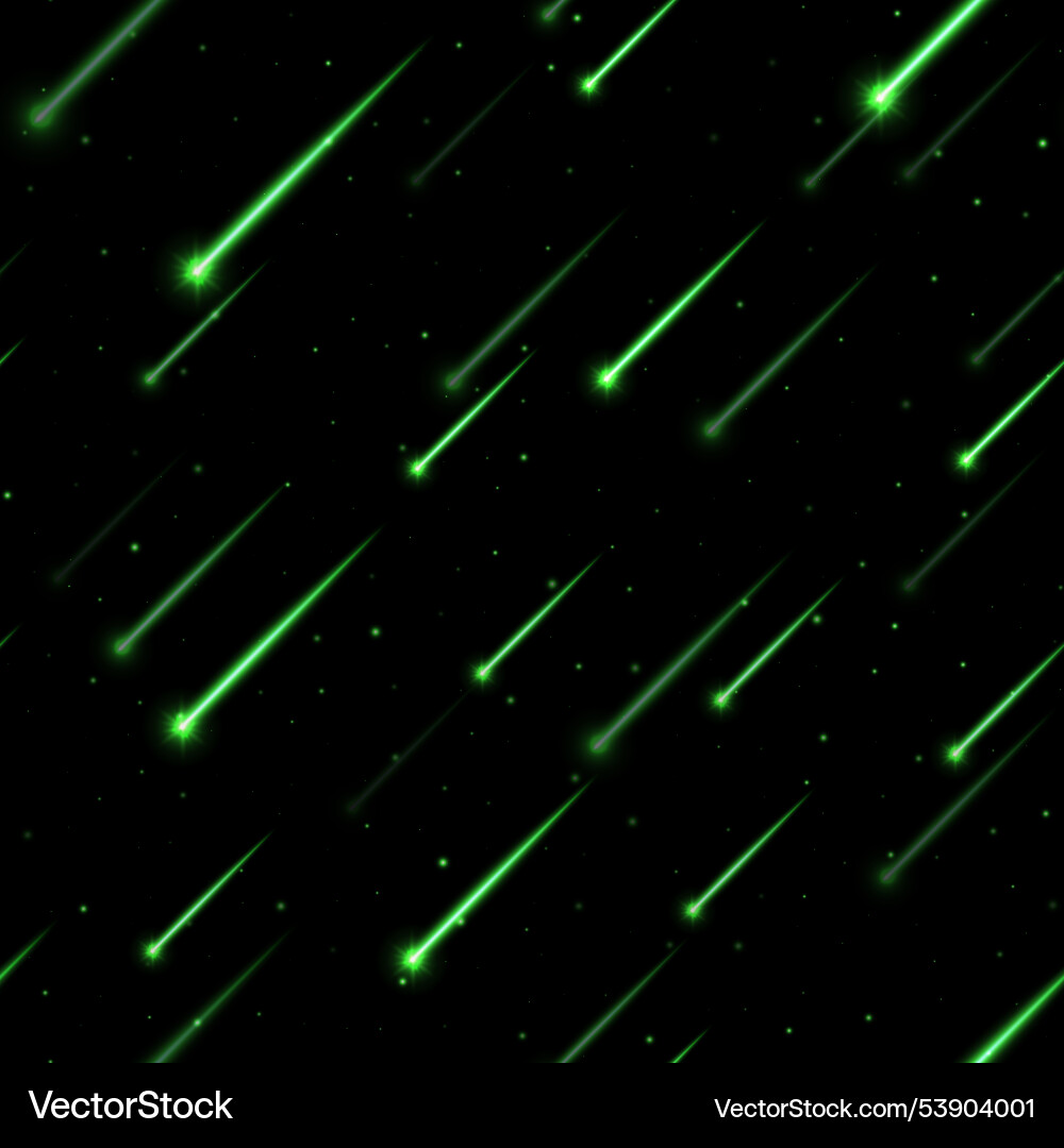 Seamless meteor rain shooting stars background Vector Image