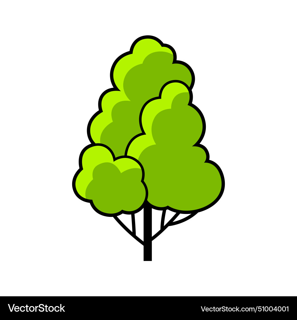Stylized tree with leaves or icon Royalty Free Vector Image