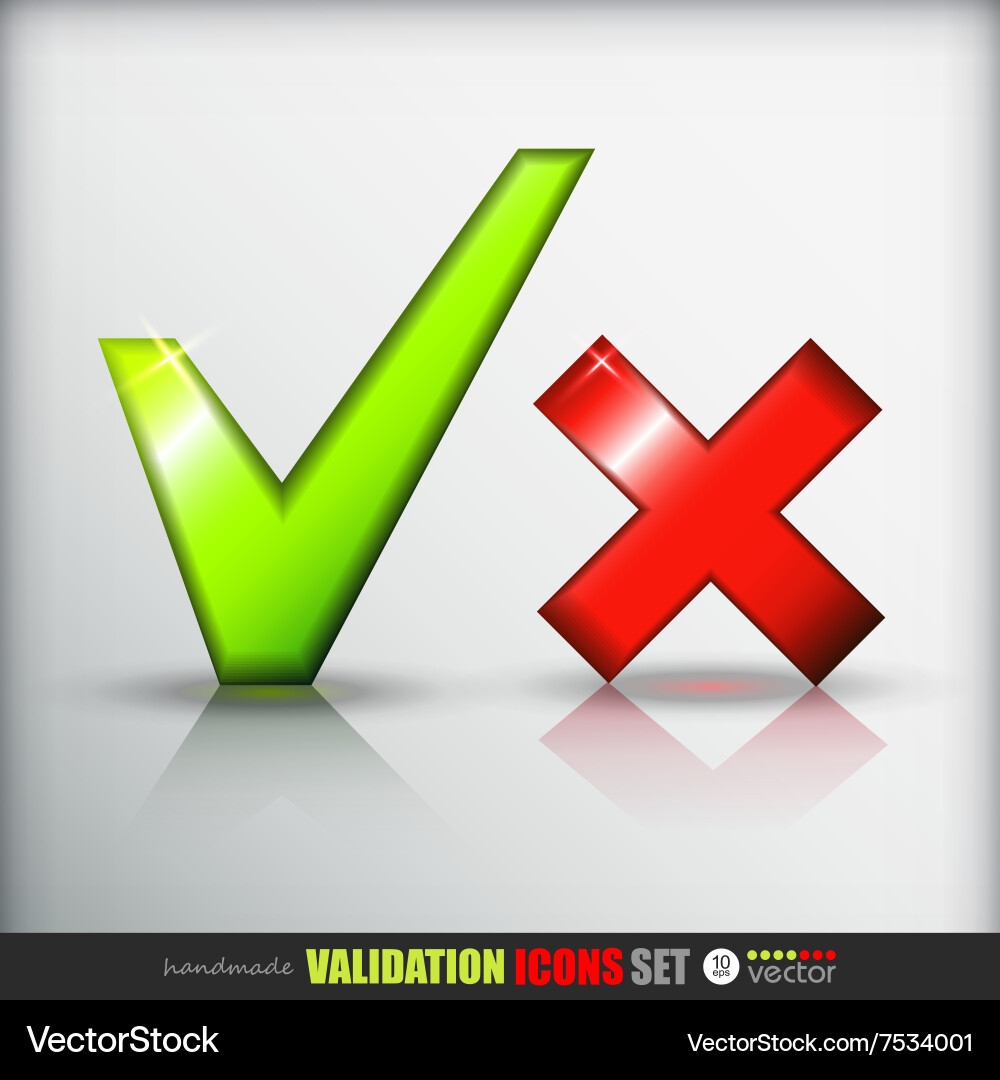 Validation icons set Royalty Free Vector Image