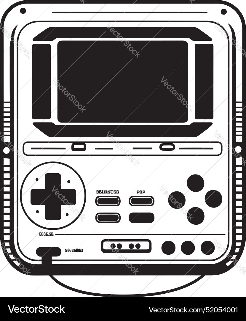 Vintage handheld joy emblem portable graphics Vector Image