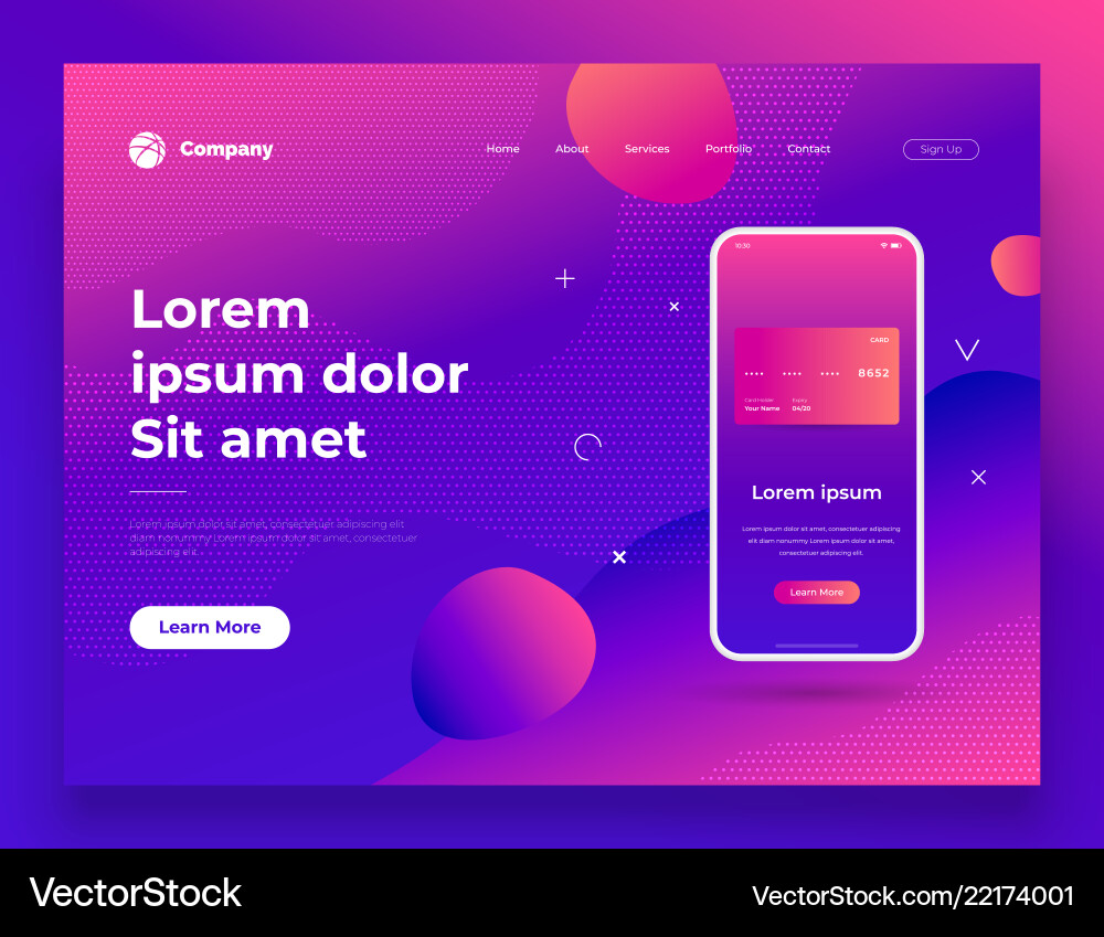 Web page design for website Royalty Free Vector Image