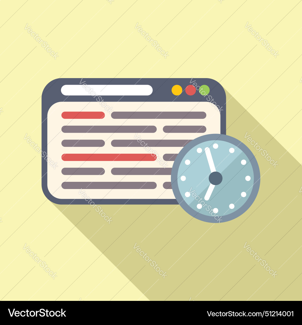 Web site duration work icon flat digital Vector Image