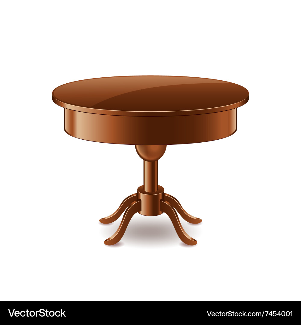Wooden table isolated on white Royalty Free Vector Image