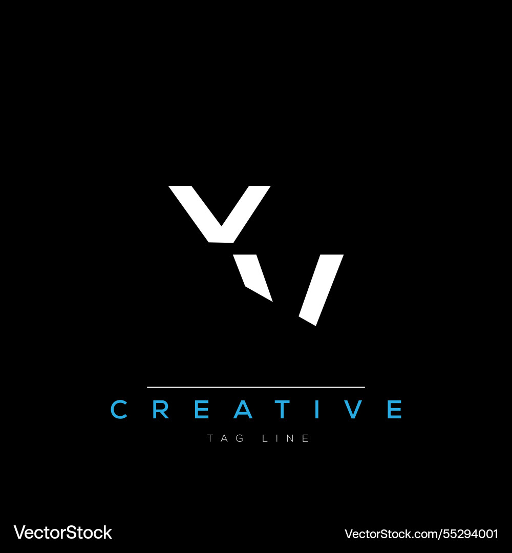Xv creative monogram logo Royalty Free Vector Image