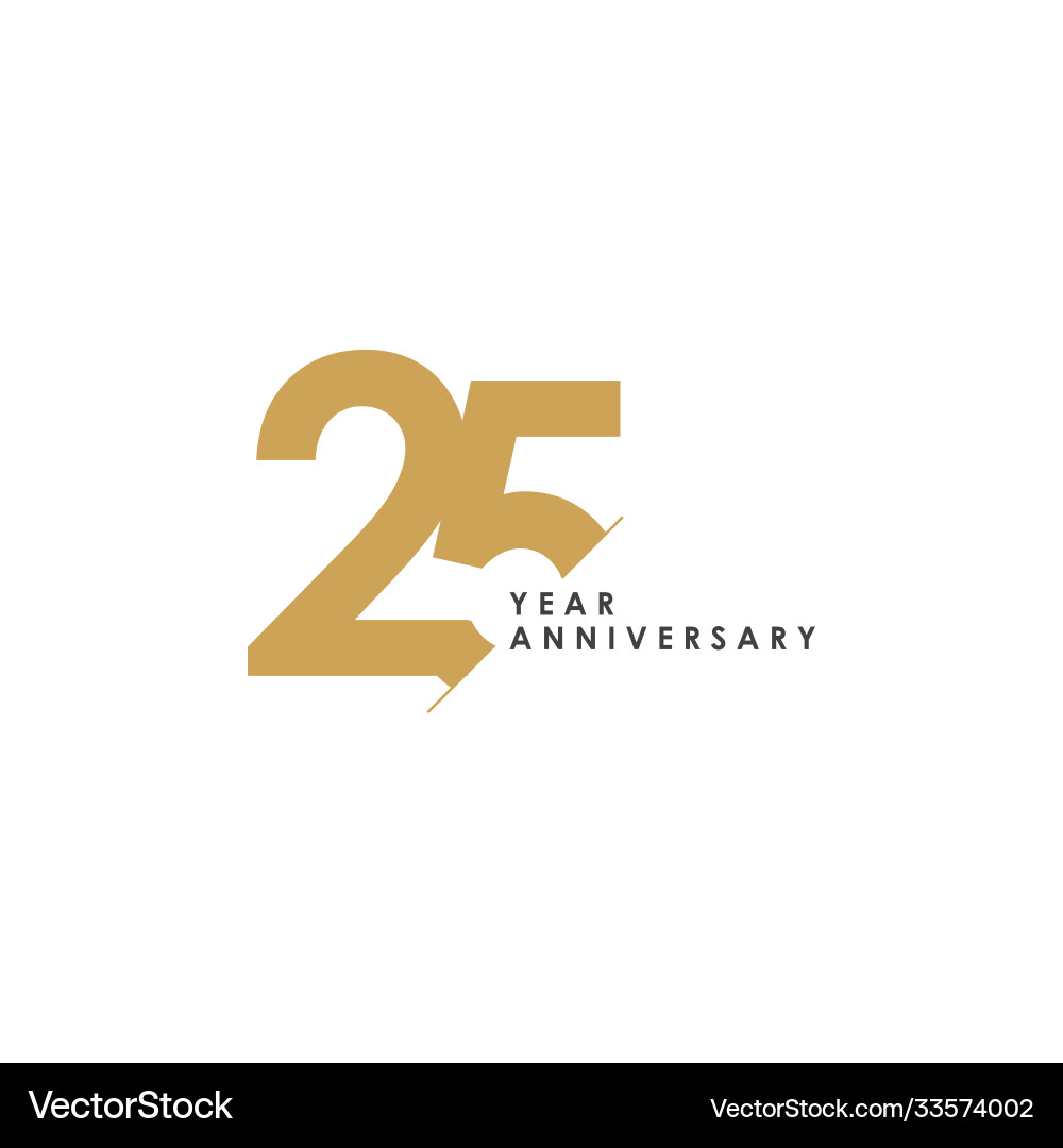 25 year anniversary template design Royalty Free Vector