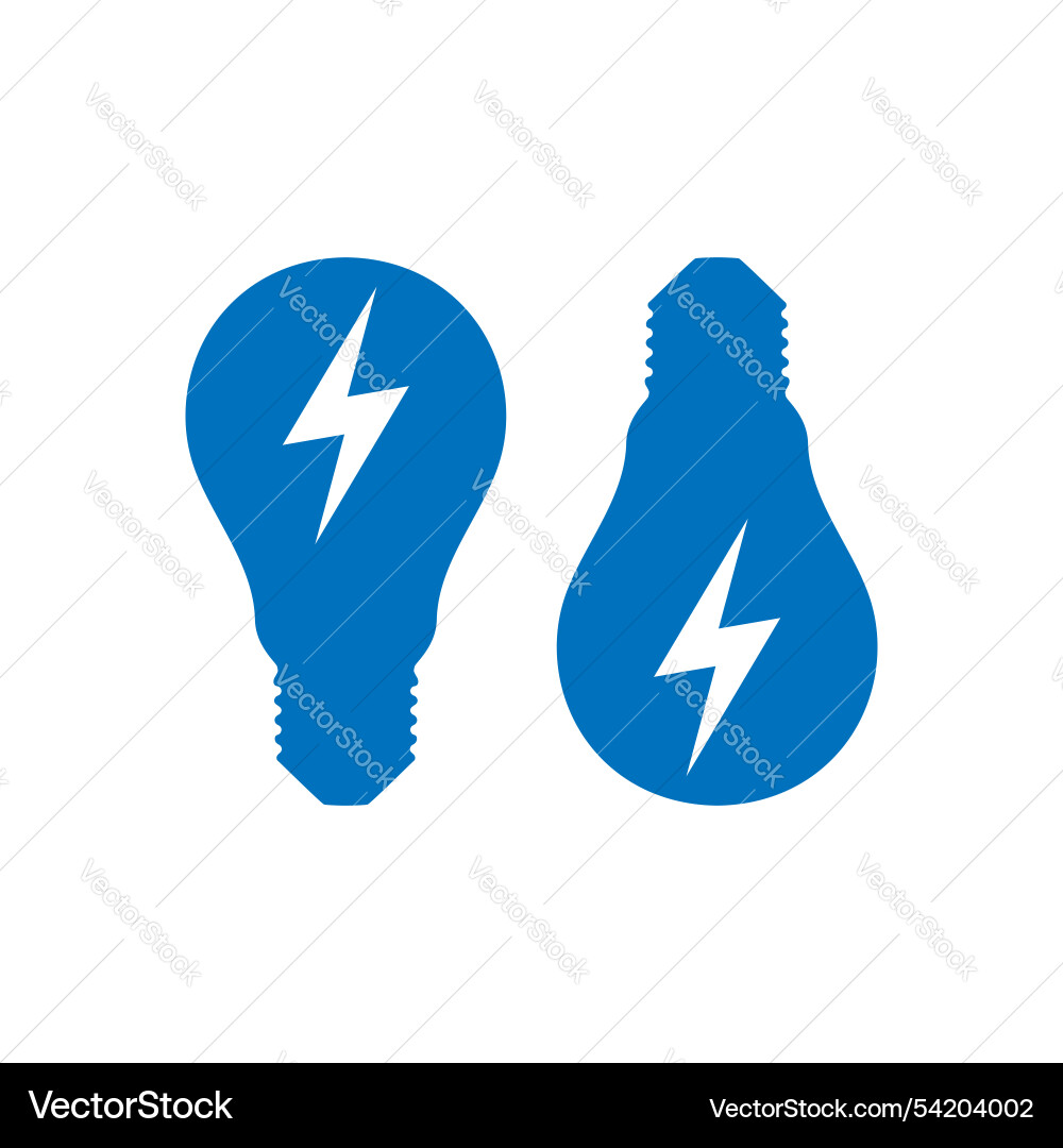 Bulb lamp with blitz thunderbolt light for power Vector Image