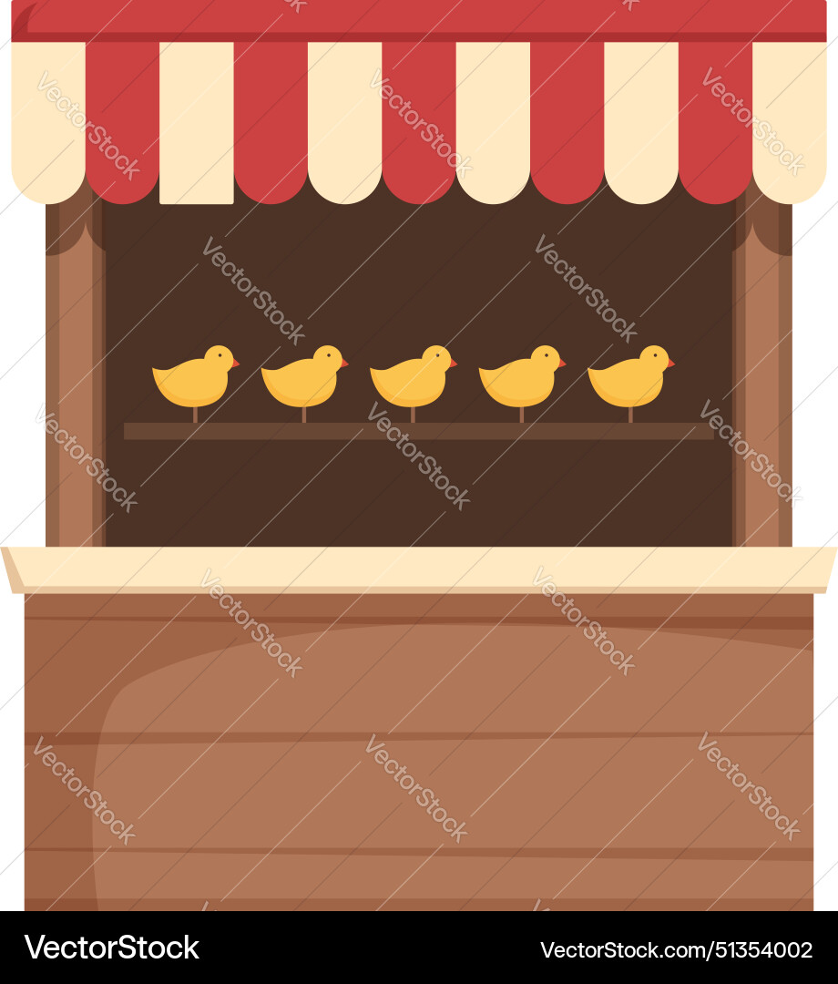 Cartoon toy storefront with duck figures Vector Image