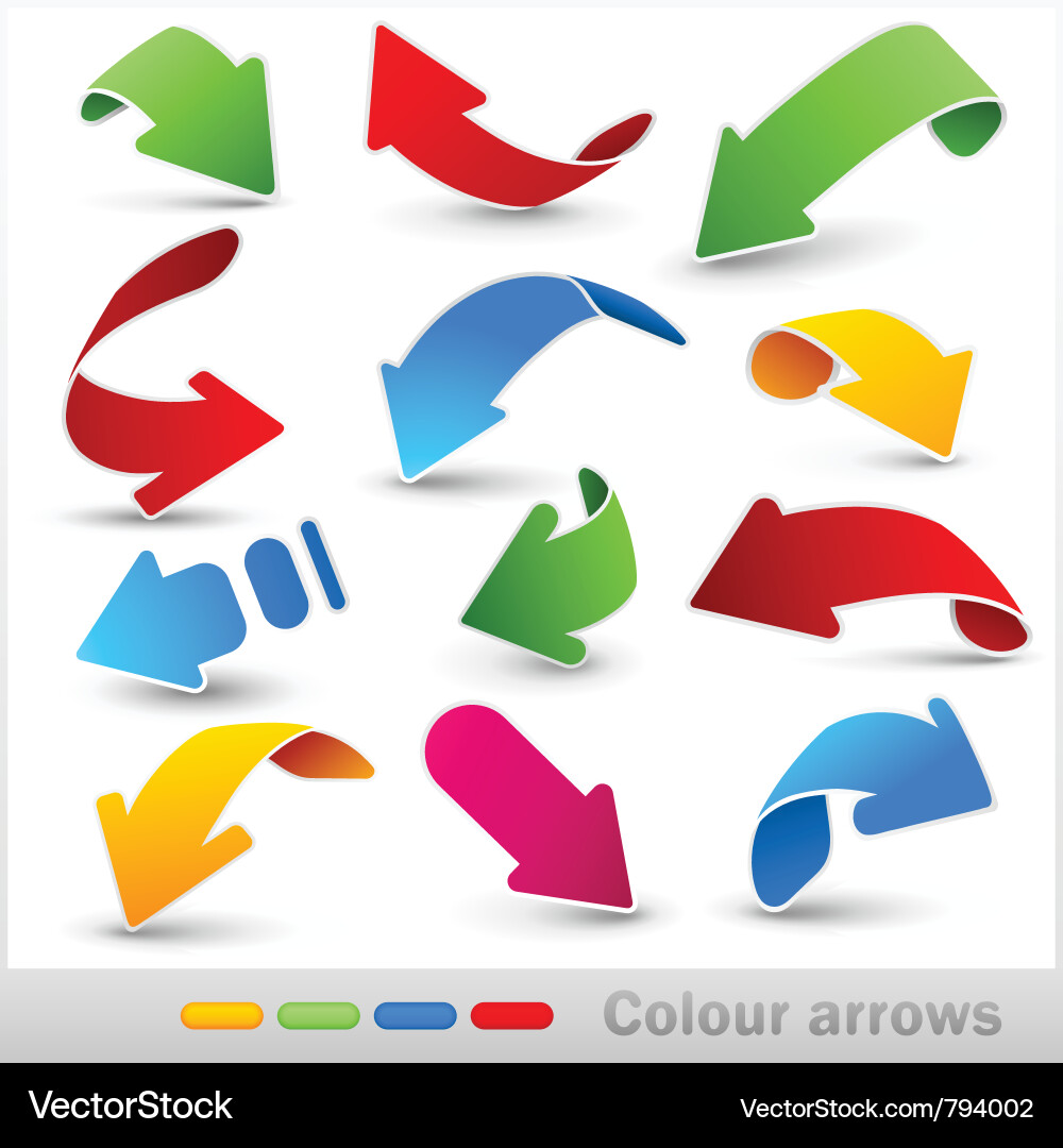 Collection of Colorful Arrows Royalty Free Vector Image