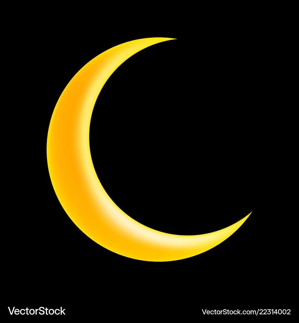 Crescent moon symbol icon design Royalty Free Vector Image