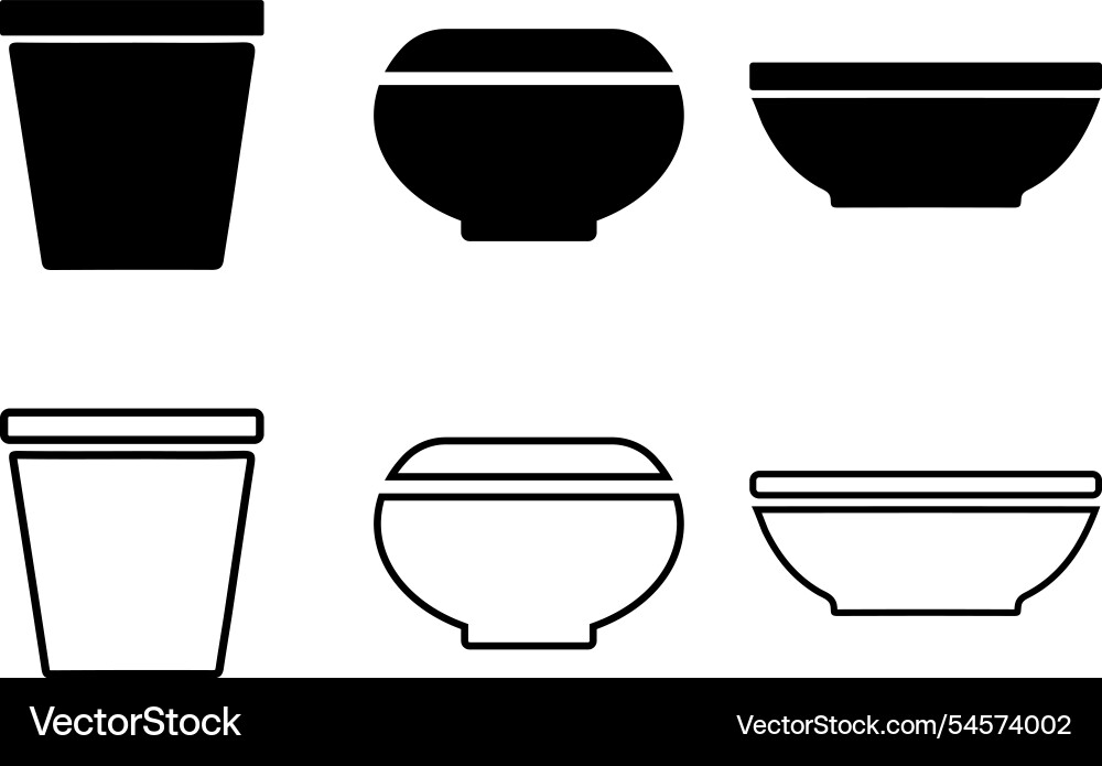 Flower pots icon set Royalty Free Vector Image