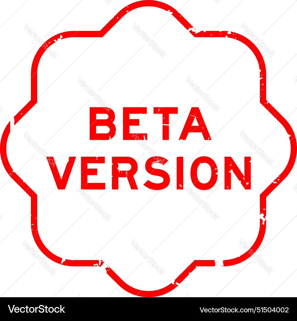 Grunge red beta version word rubber seal stamp Vector Image