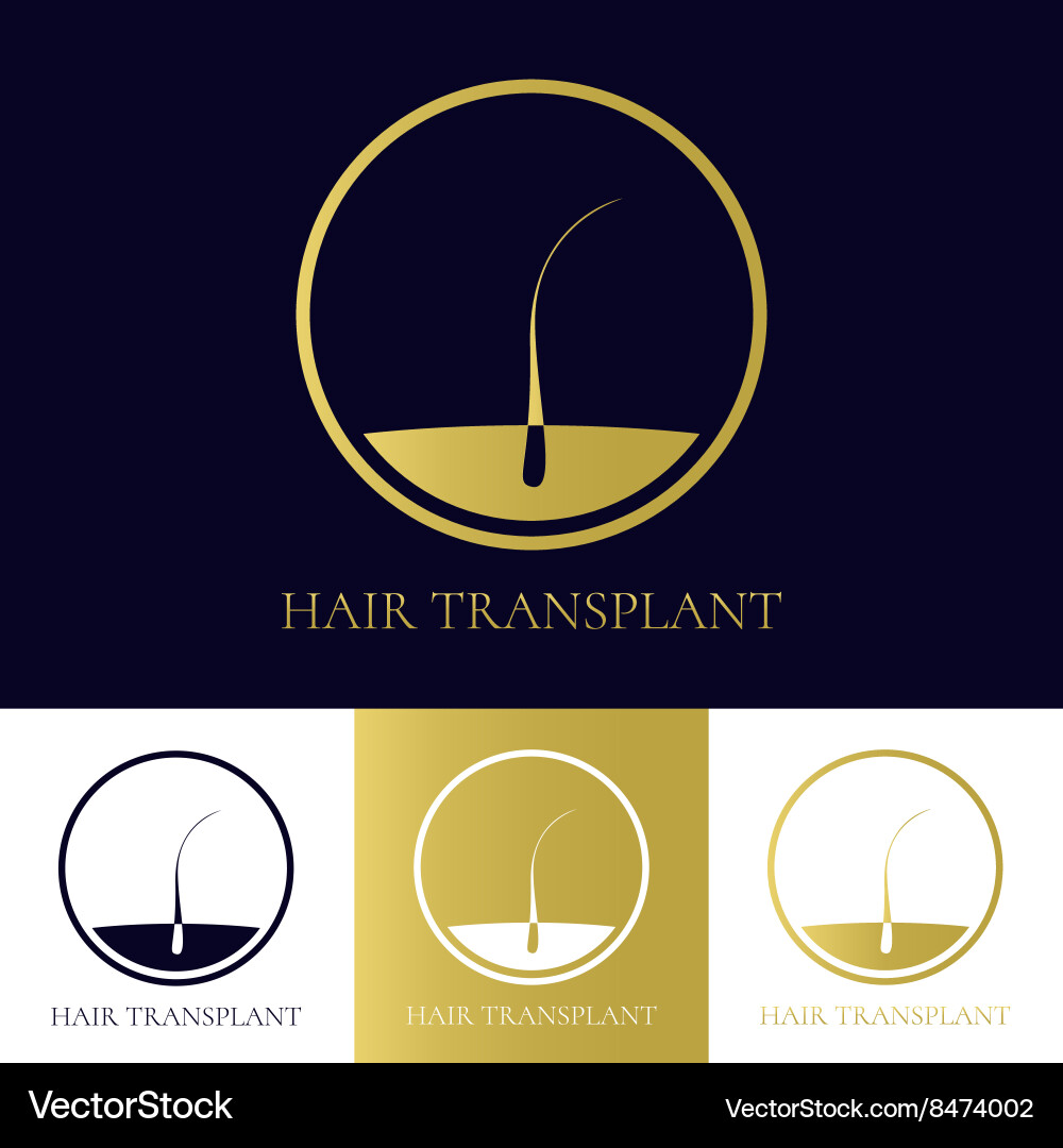 Hair Transplant Logo Icon Royalty Free Vector Image