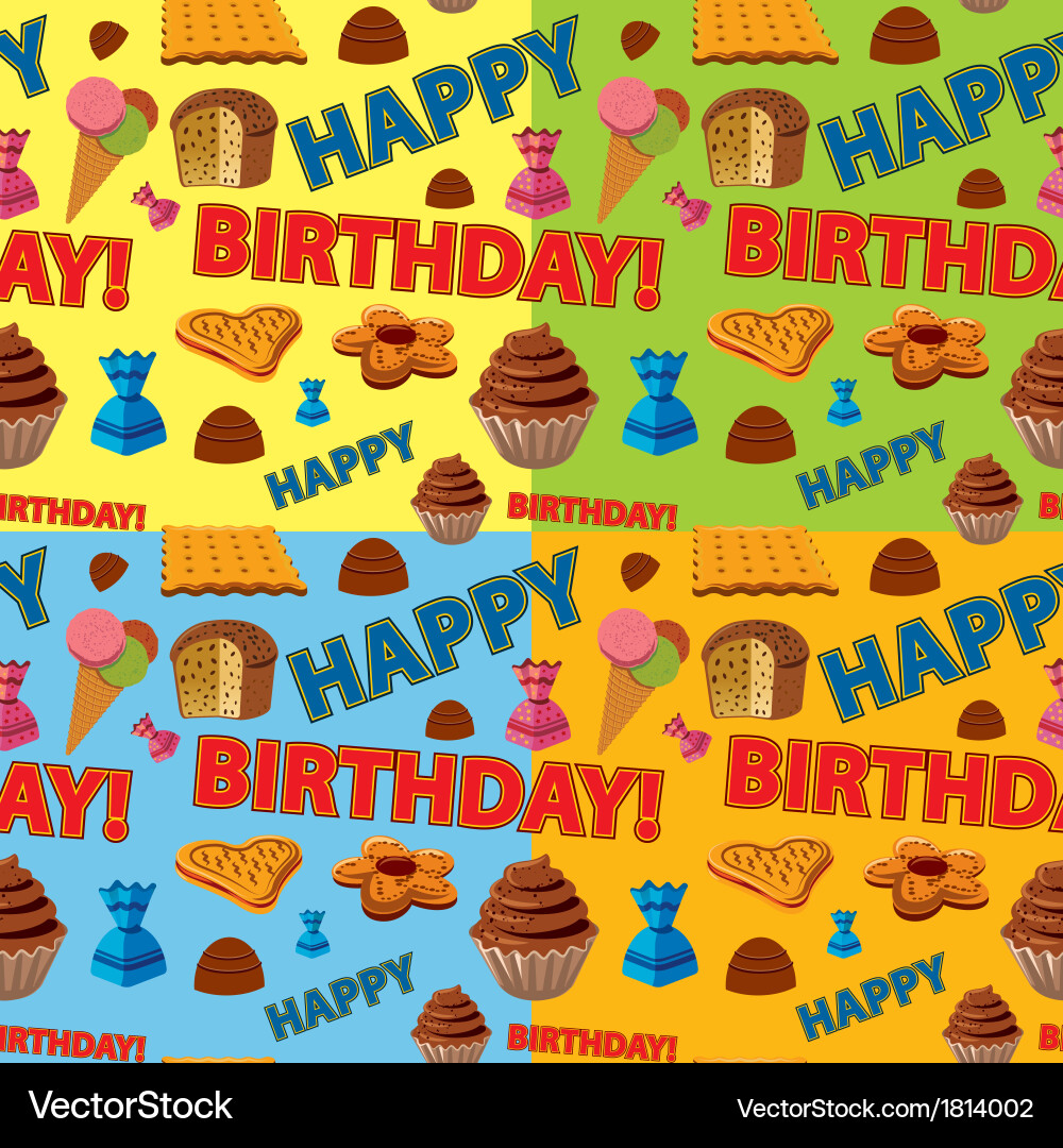 Happy birthday pattern Royalty Free Vector Image