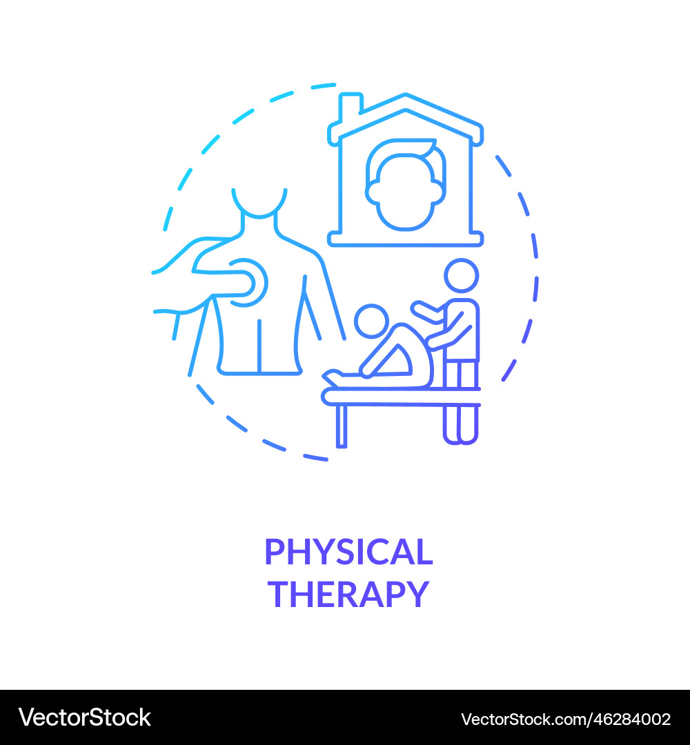 Physical therapy blue gradient concept icon Vector Image