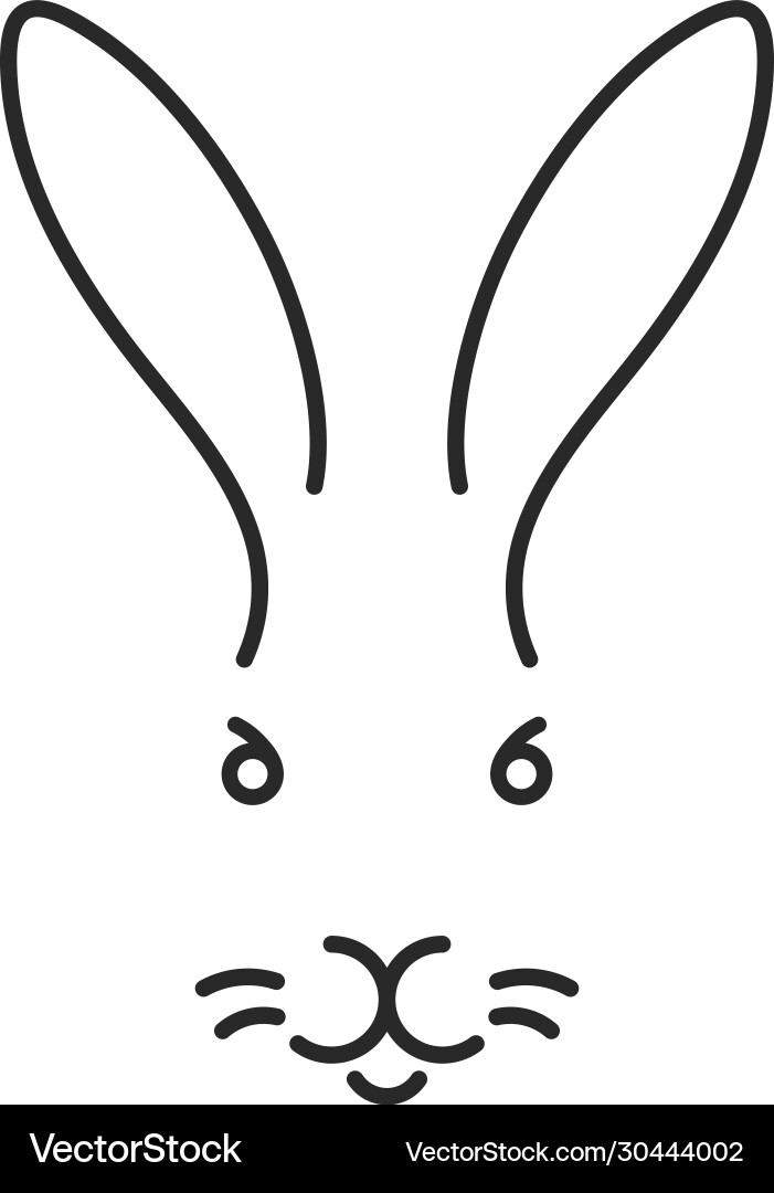 Rabbit outline style Royalty Free Vector Image