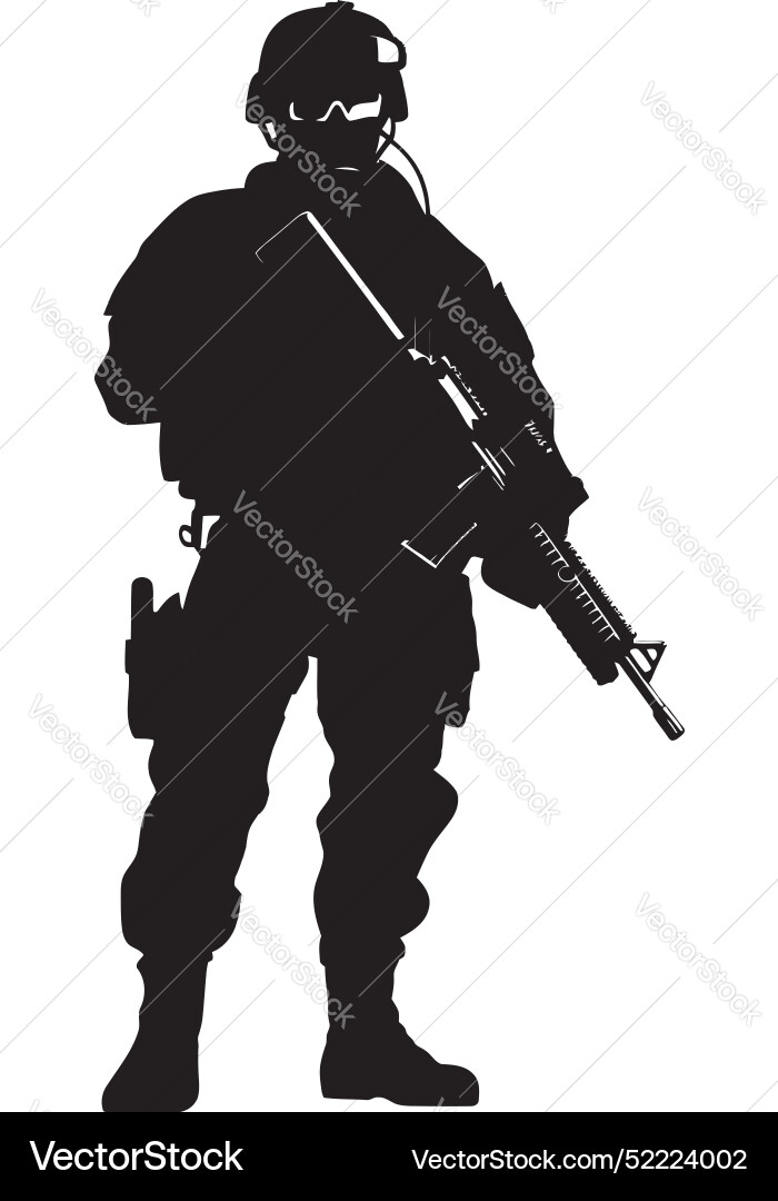 Silent protectors black emblem depicting swat Vector Image