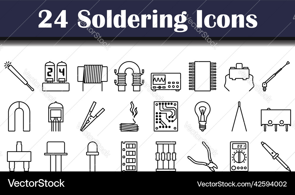 Soldering icon set Royalty Free Vector Image - VectorStock