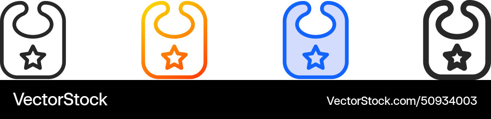 Baby bib iconthin linear gradient blue stroke Vector Image