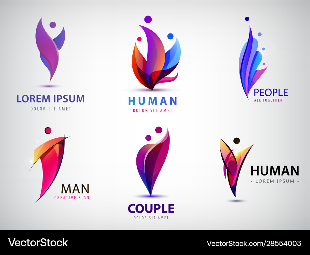 Community & Human Connection Logos Royalty Free Vector