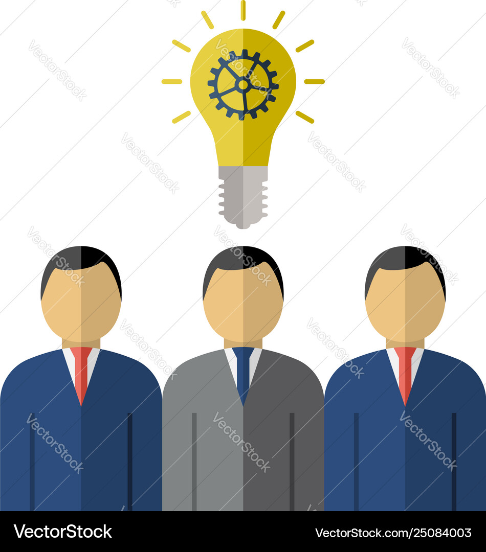 Corporate team finding new idea icon Royalty Free Vector